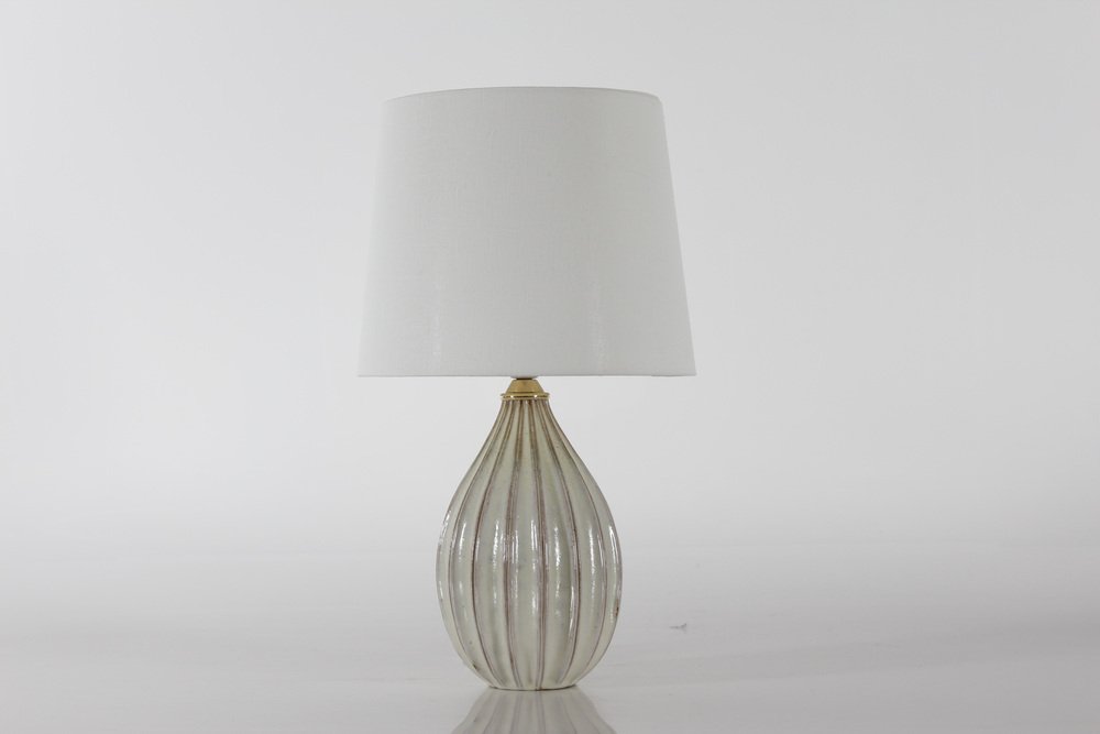 Modern Danish Pumpkin Shape with Creme Coloured Glaze Ceramic Table ...