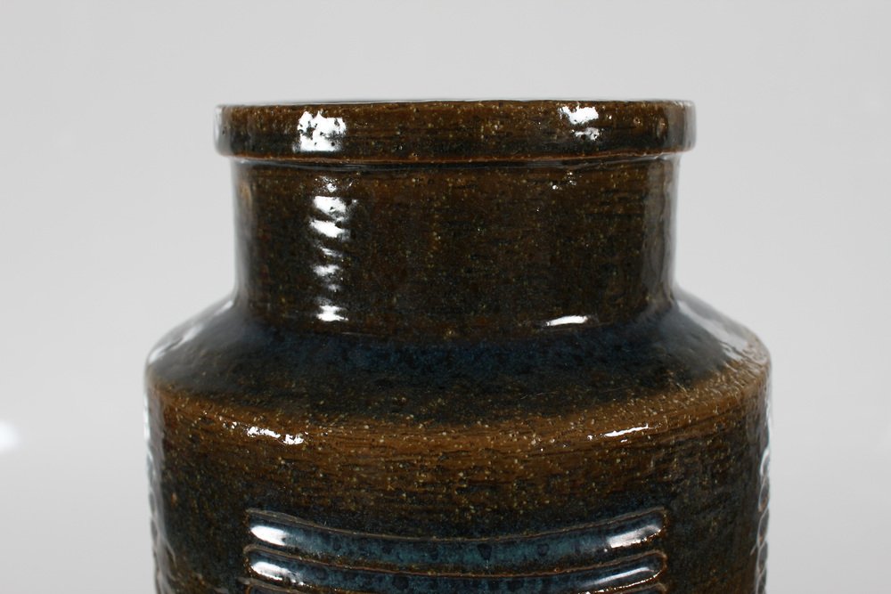 Large Mid-Century Stoneware Floor Vase Model No. C 24 with Moss Green Glaze by Linnemann-Schmidt ...