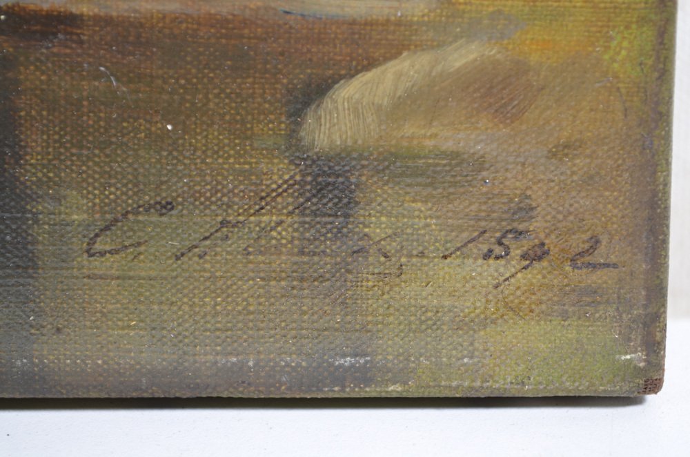 French Barbizon School Artist, Stream in the Woods, Oil on Canvas, 1892 ...