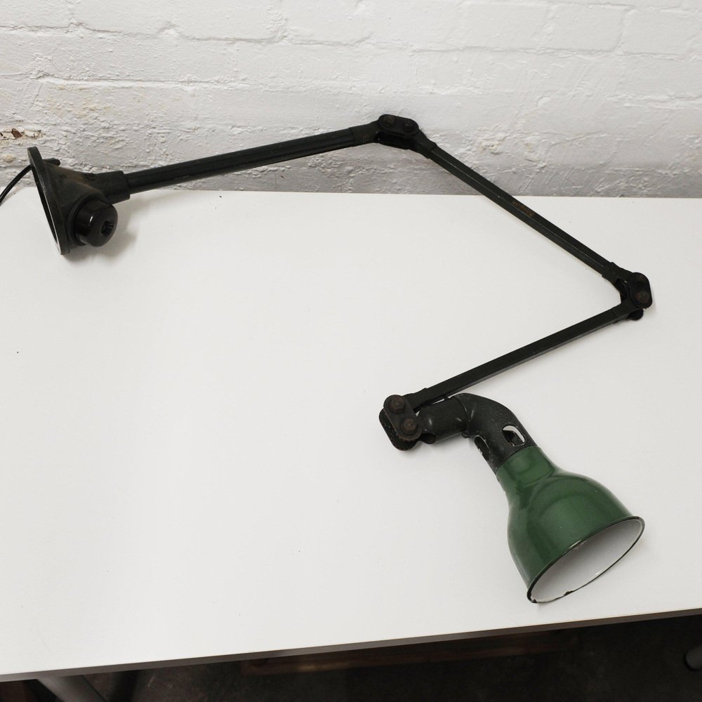 Industrial Green Metal Machinist Desk Light attributed to Mek Elek ...