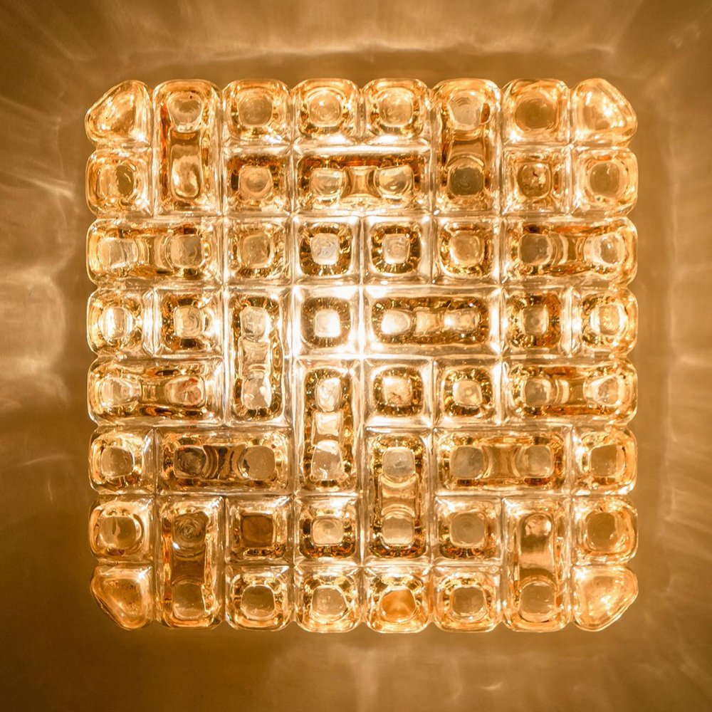 Square Textured Glass Wall Light, Germany, 1960s for sale at Pamono
