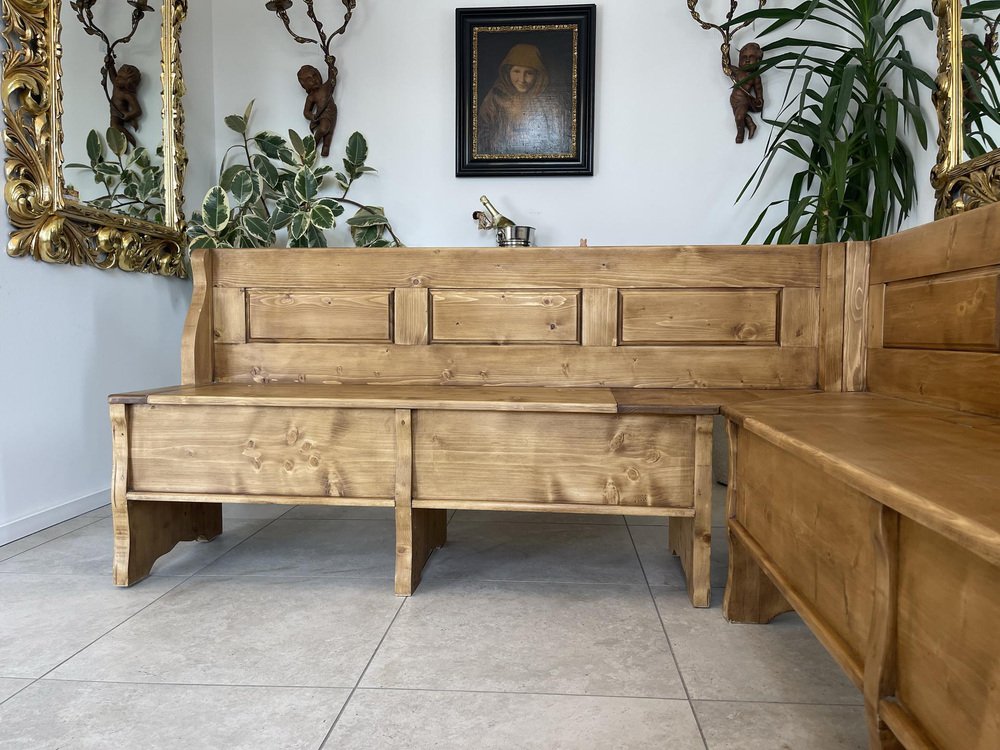 Vintage Rustic Corner Bench for sale at Pamono