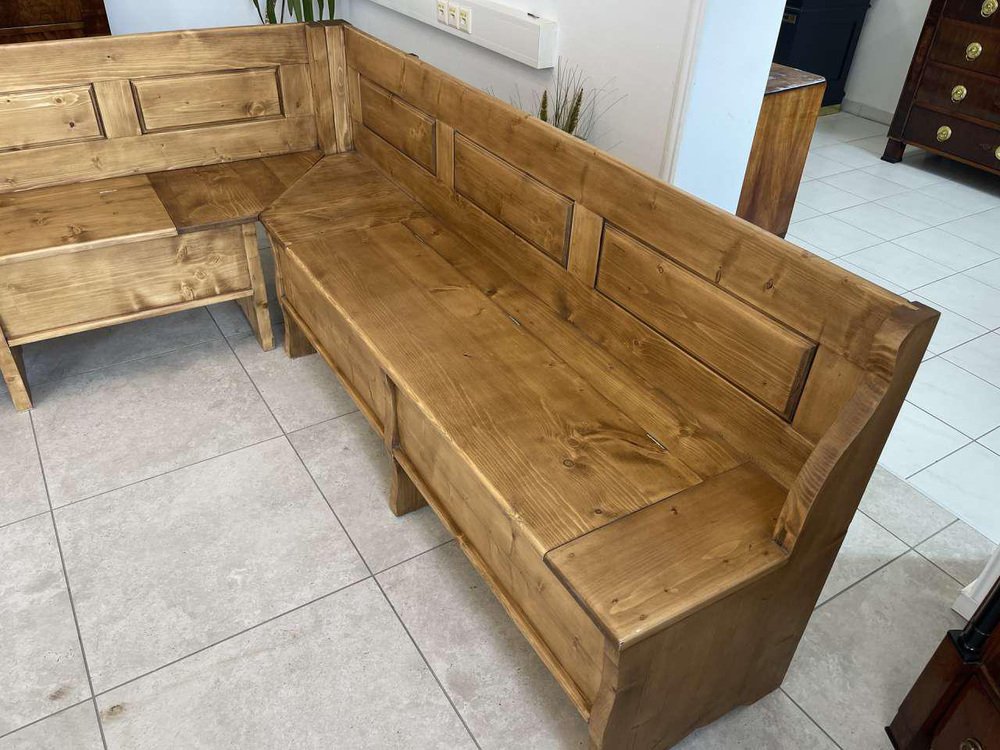 Vintage Rustic Corner Bench for sale at Pamono