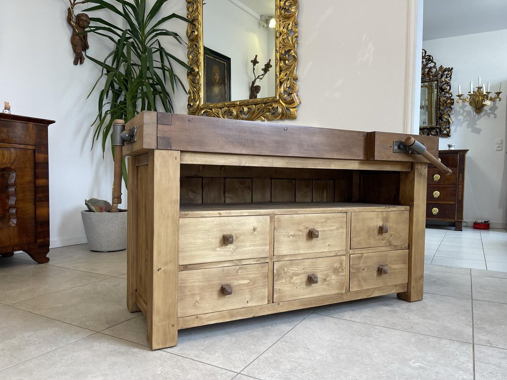 Narrow Workbench with Drawers for sale at Pamono