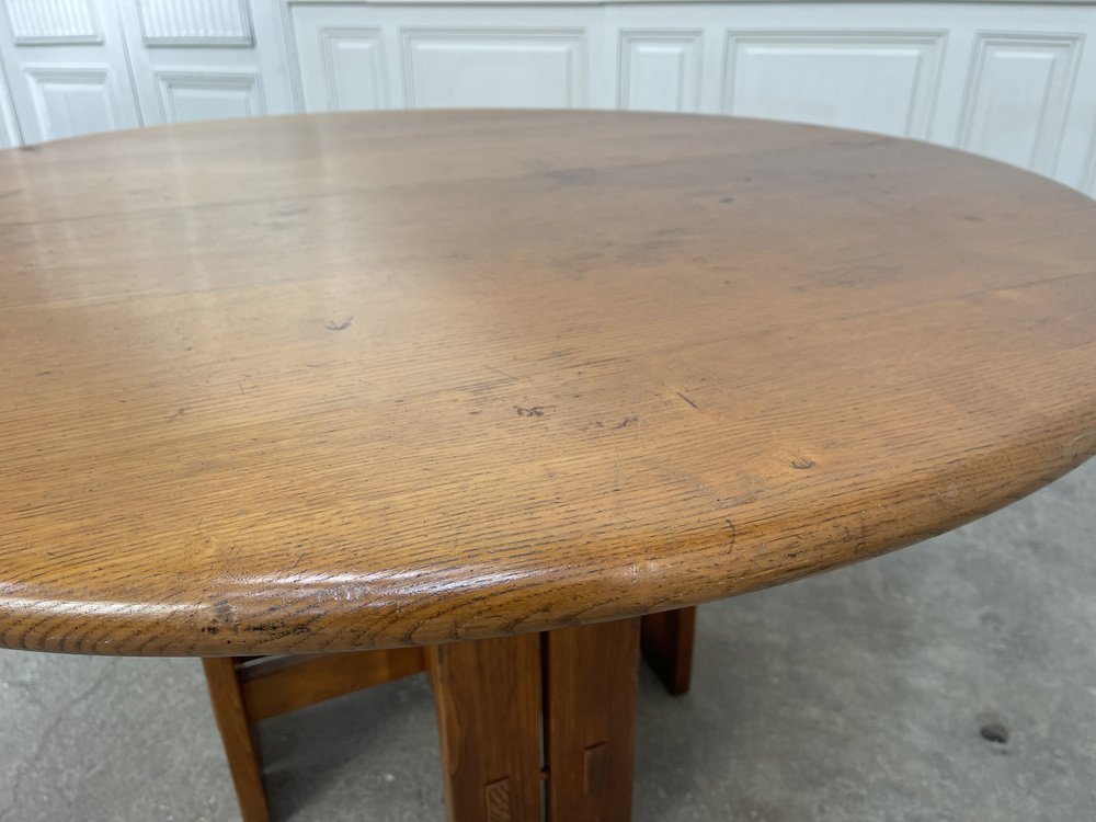 Vintage Round Dining Table from Maison Regain, 1970s for sale at Pamono