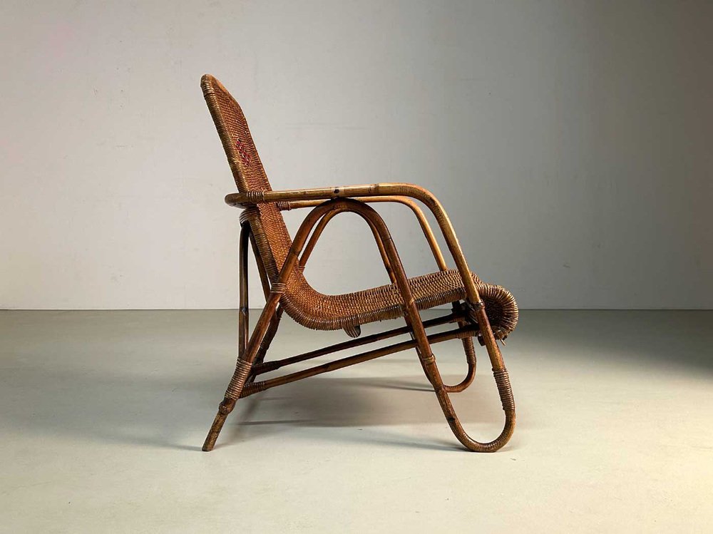 Rattan Lounge Chair by Erich Dieckmann, 1930s for sale at Pamono
