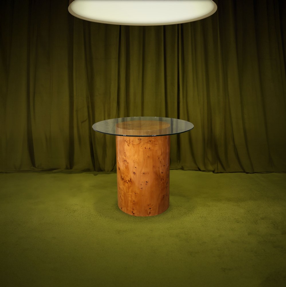 Orbis Glass Round Table by Meola Interiors for sale at Pamono