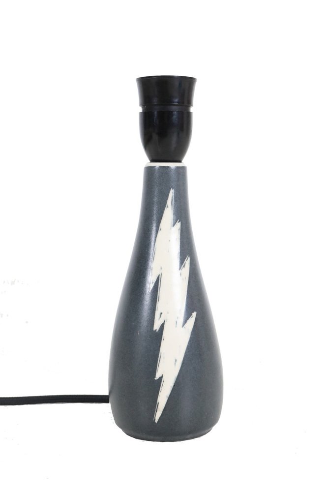 Danish Lightning Bolt Table Lamp in Ceramic, 1960s for sale at Pamono