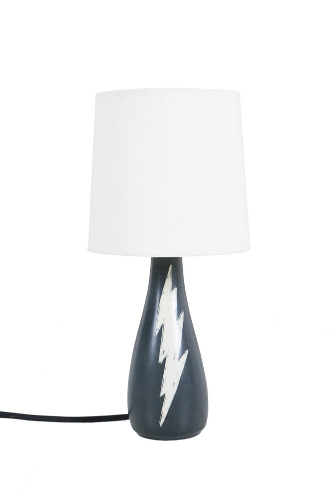 Danish Lightning Bolt Table Lamp in Ceramic, 1960s for sale at Pamono