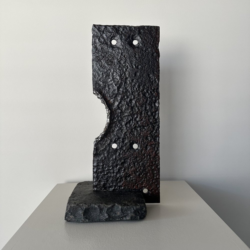 Brutalist Iron & Stone Sculpture for sale at Pamono
