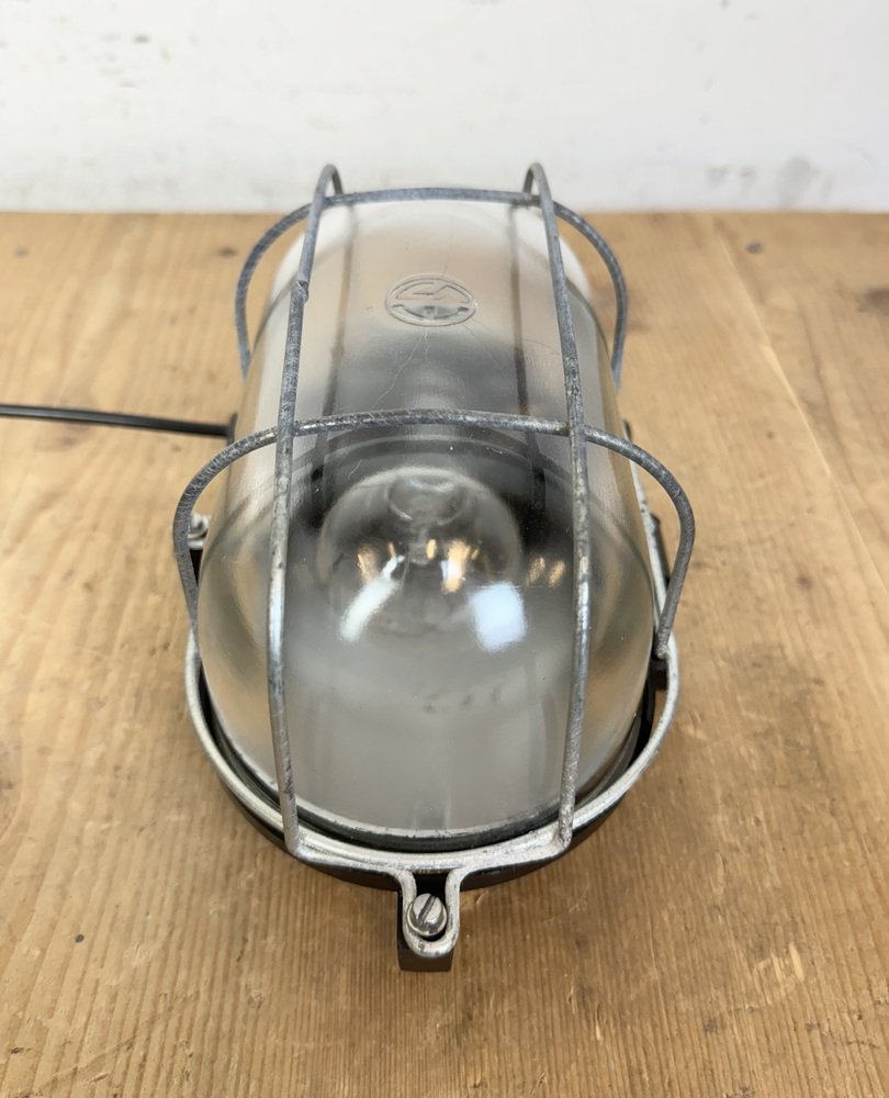 Industrial Brown Bakelite Wall Light with Clear Glass, 1960s for sale ...
