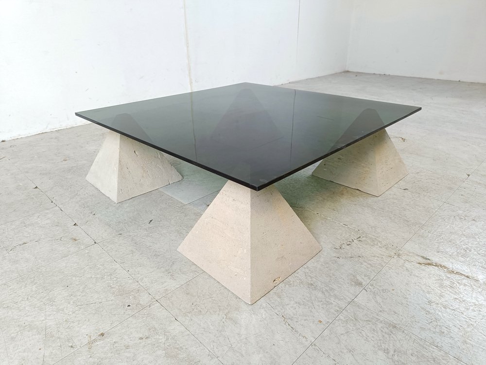 Vintage Stone Pyramid Coffee Table, 1970s for sale at Pamono