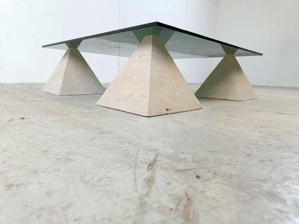Vintage Stone Pyramid Coffee Table, 1970s for sale at Pamono