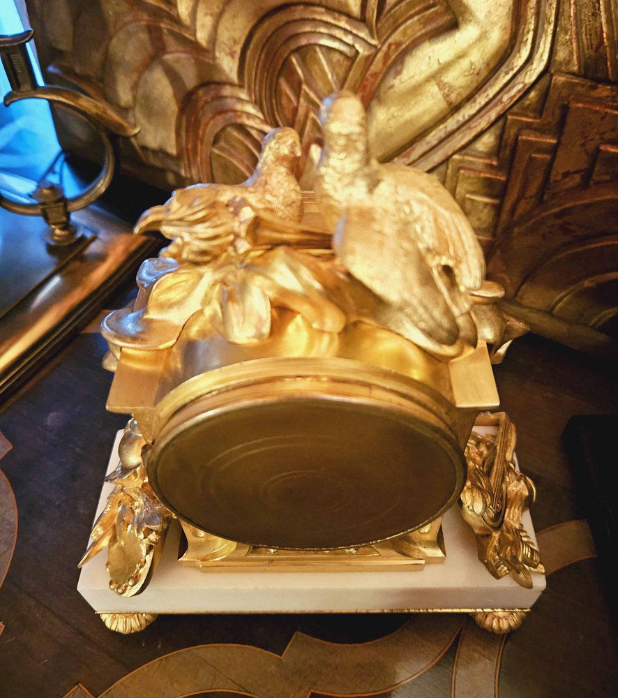 Marble and Golden Bronze Pendulum Clock by Constantin Detouche for sale ...