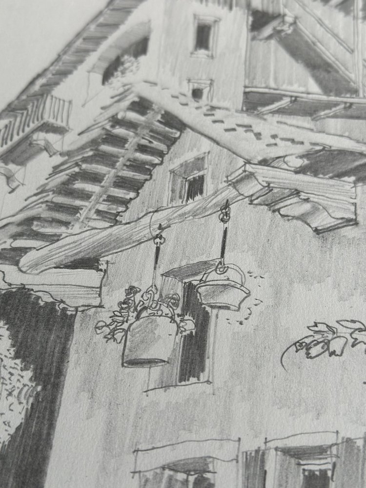 Jan Kristofori, Swiss Motives/Tessin Houses, Original Pencil Sketches ...