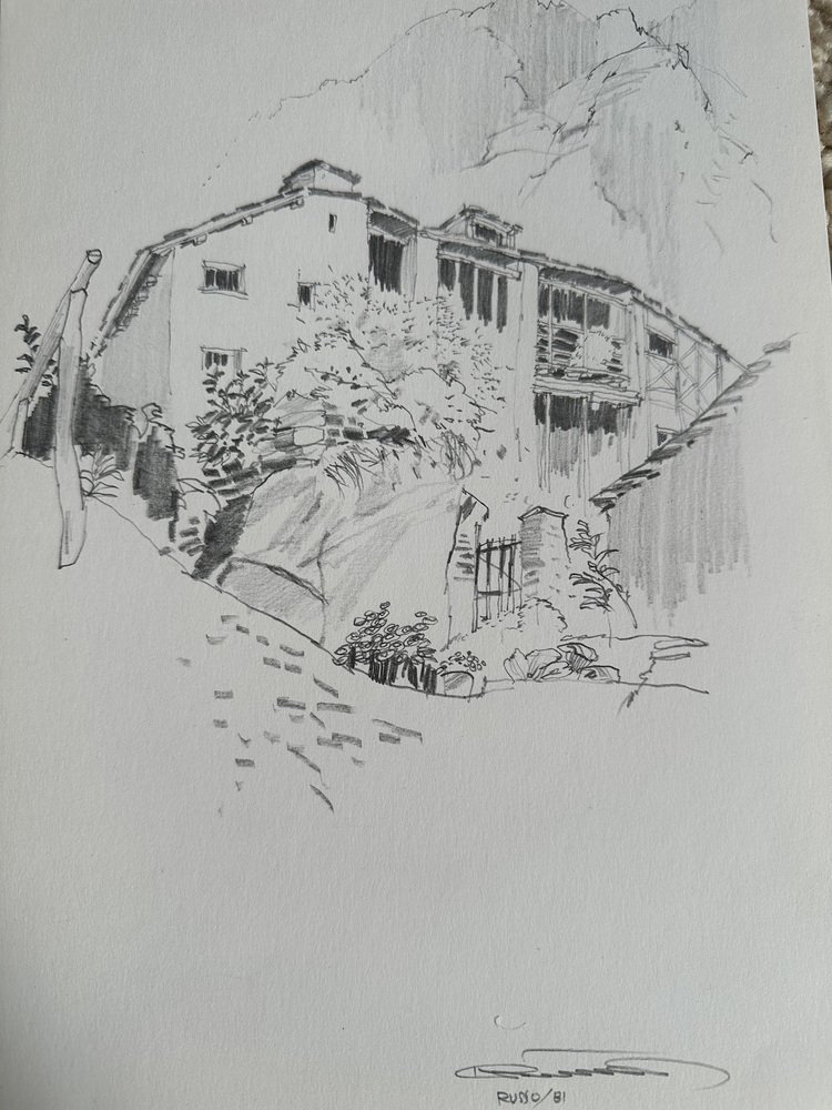 Jan Kristofori, Swiss Motives/Tessin Houses, Original Pencil Sketches ...