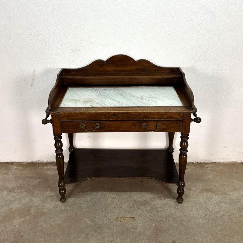Antique Wash Basin or Dressing Table with Marble Details for sale at Pamono