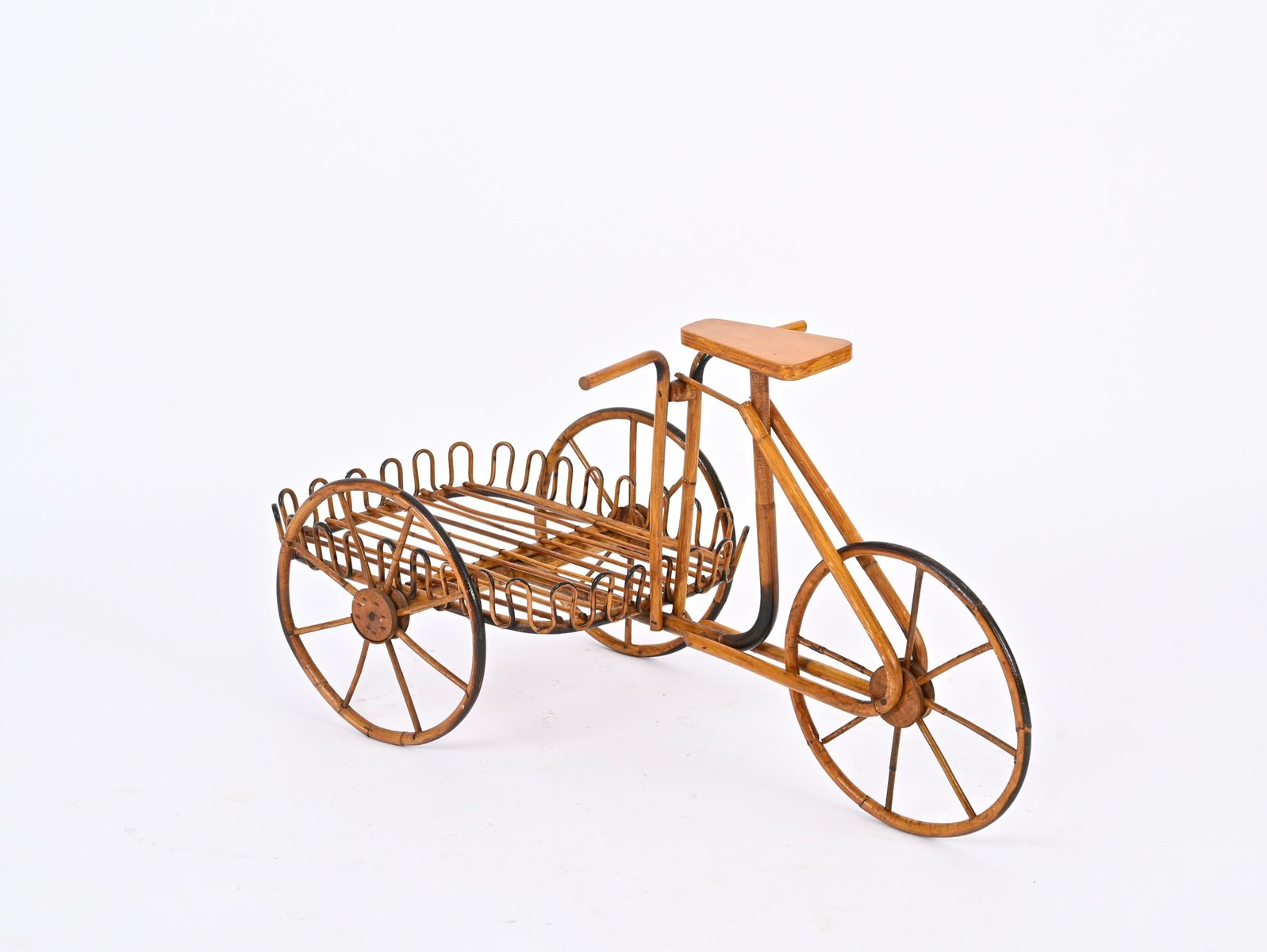 French Riviera Rattan Bicycle Shaped Magazine Rack, Italy 1960s for ...