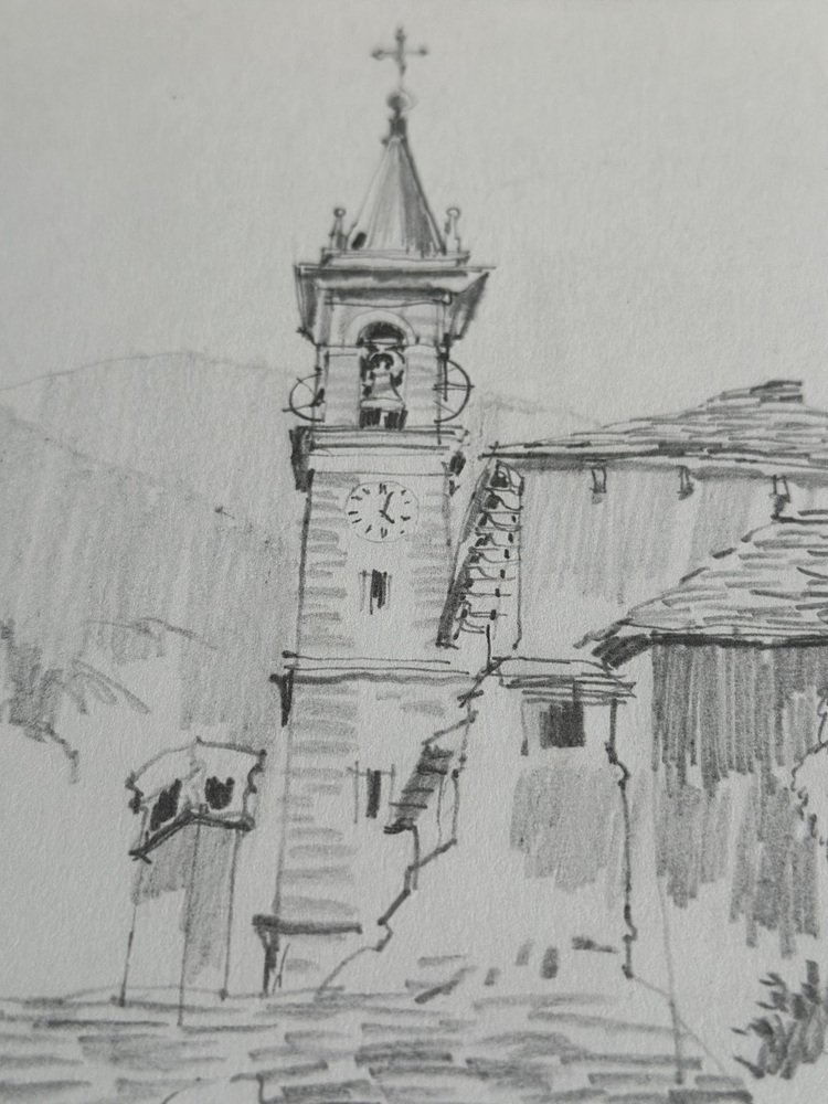Jan Kristofori, Swiss Motives/Tessin Houses, Original Pencil Sketches ...