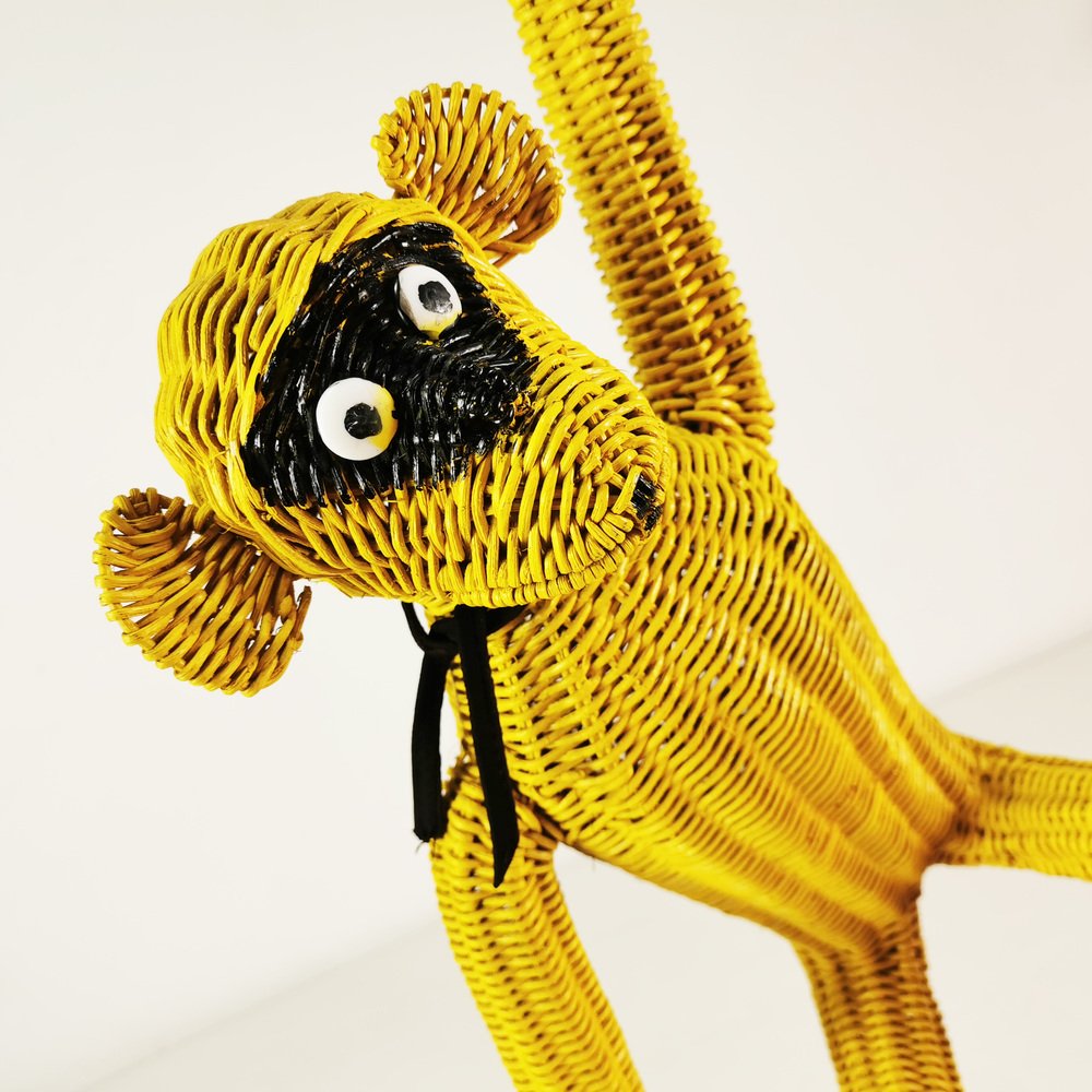 Hanging Wicker Monkey, Germany, 1960s for sale at Pamono