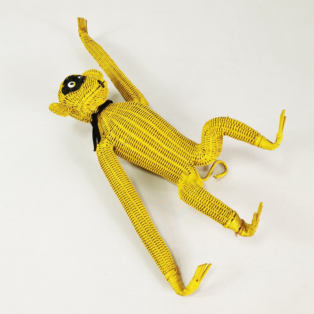 Hanging Wicker Monkey, Germany, 1960s for sale at Pamono
