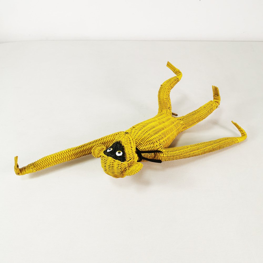 Hanging Wicker Monkey, Germany, 1960s for sale at Pamono
