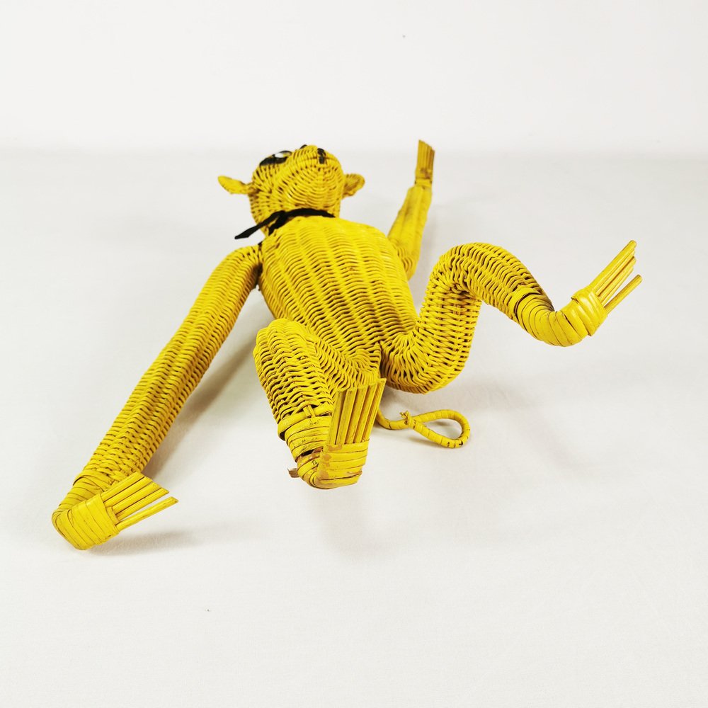 Hanging Wicker Monkey, Germany, 1960s for sale at Pamono