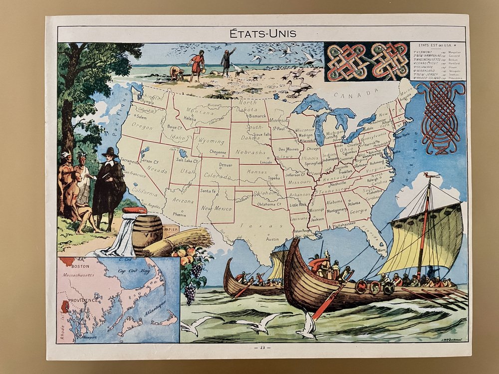 Illustrated Map of the United States by Émile-Joseph-Porphyre Pinchon ...