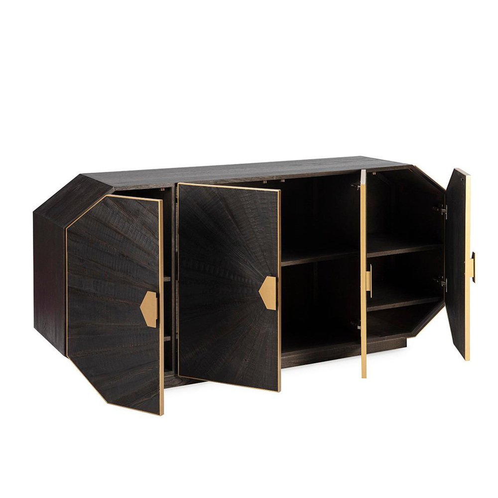 Wood and Metal Sideboard by Thai Natura for sale at Pamono