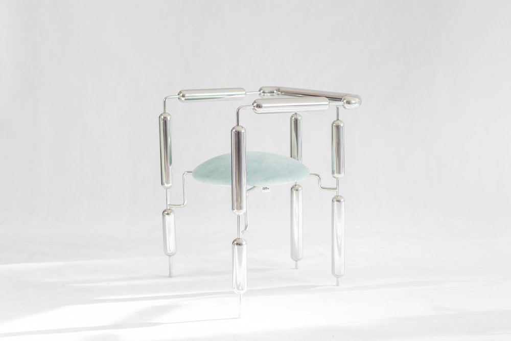 Stainless Steel Poodle Armchair by Metis Design Studio for sale at Pamono