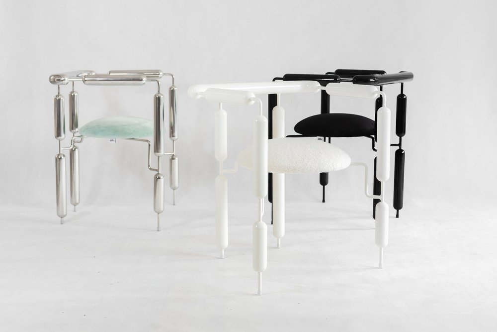 Stainless Steel Poodle Armchair by Metis Design Studio for sale at Pamono