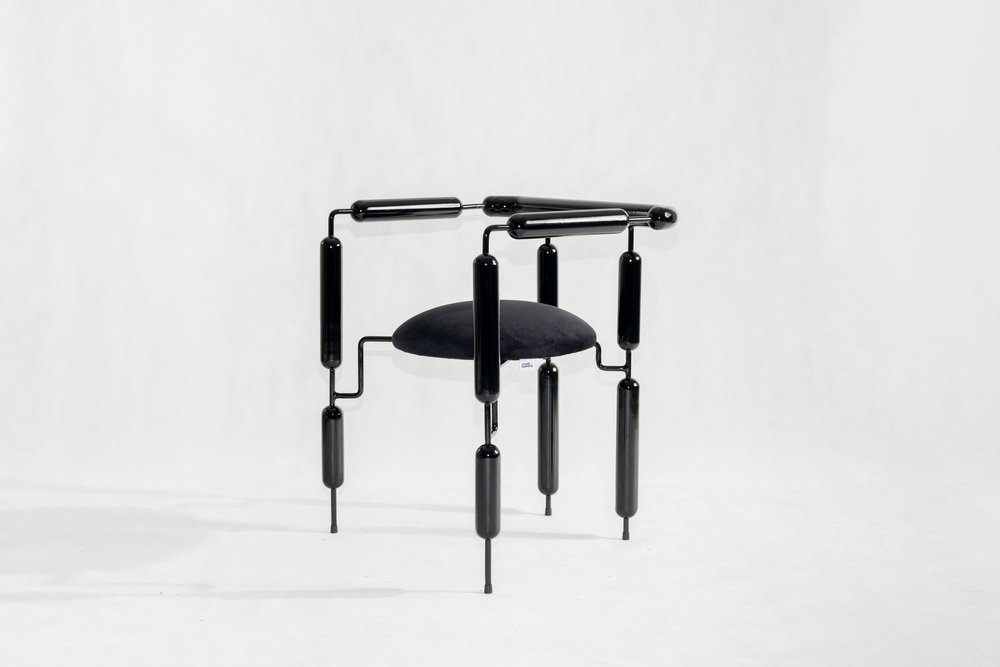 Black Poodle Armchair by Metis Design Studio for sale at Pamono