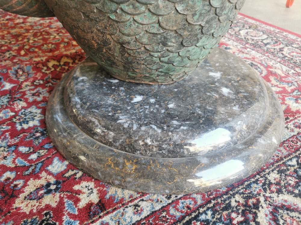 Italian Oval Crystal Center Table with Bronze Base, 2000s for sale at ...