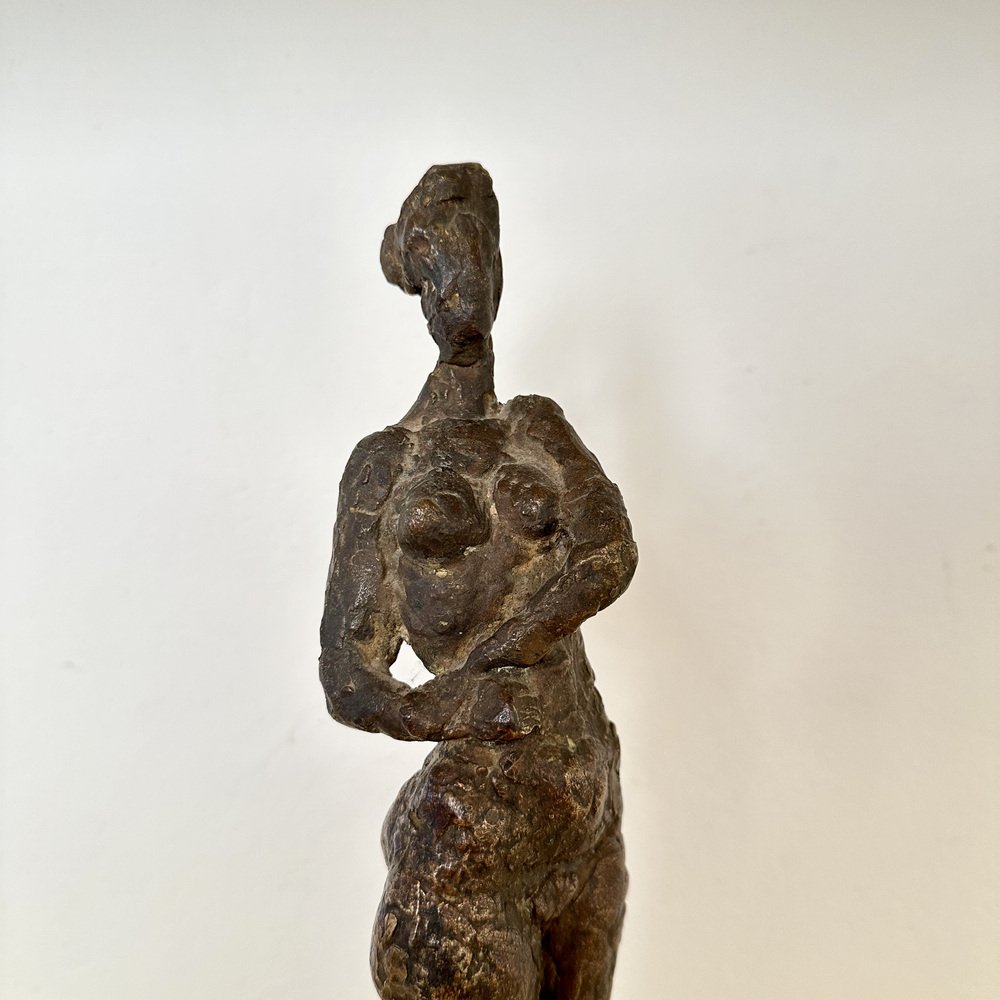 Oskar Bottoli, Small Woman Sculpture, 1969, Cast Bronze on a Black ...