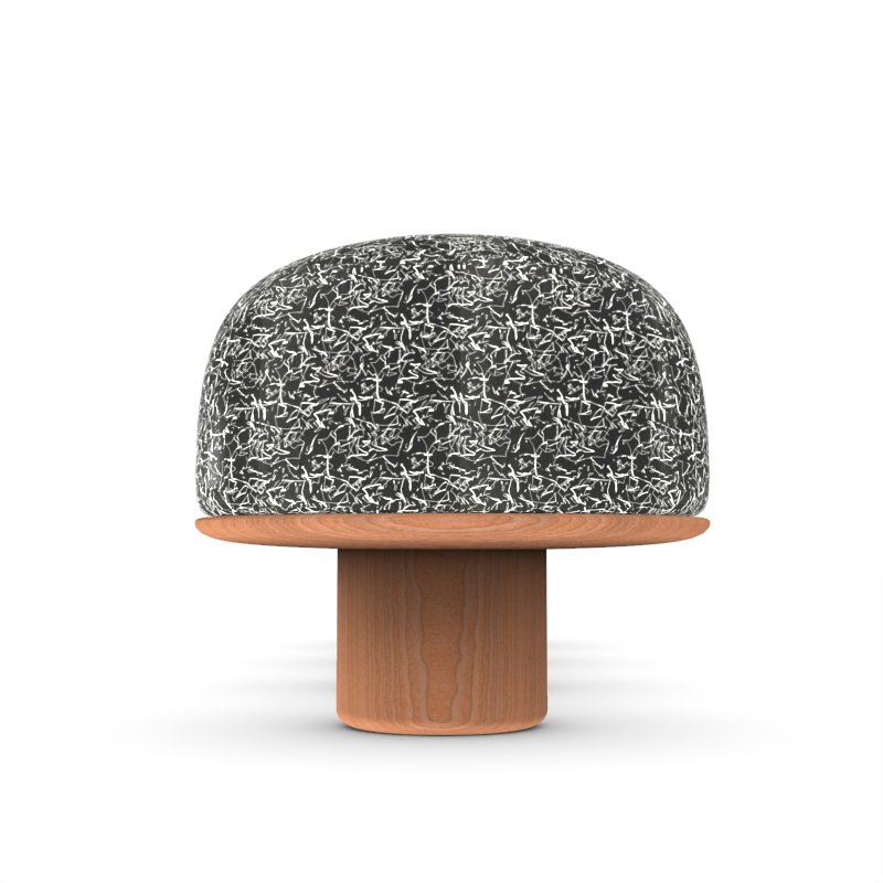 Hygge Bench in Kirkby Design Scribble Noir Fabric and Smoked Oak by ...