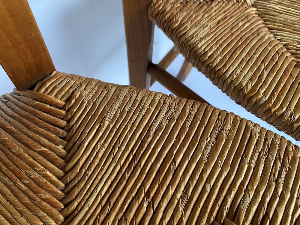 Vintage Rustic Chairs in Wood, 1890s, Set of 4 for sale at Pamono