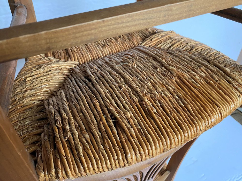 Vintage Rustic Chairs in Wood, 1890s, Set of 4 for sale at Pamono