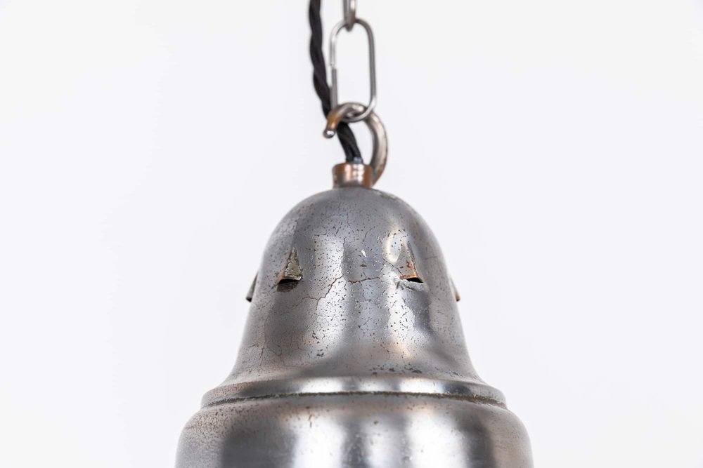 14 Ovaloid Opaline Glass Pendant Light, 1920s for sale at Pamono