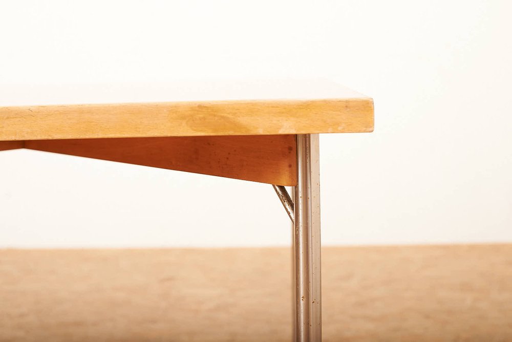 Table with Chrome-Plated Tubular Steel Legs for sale at Pamono