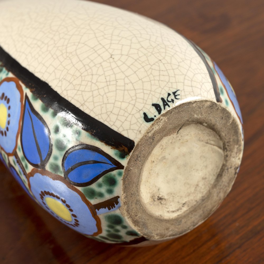Vase Art Déco en Céramique par Louis Dage, 1925 en vente sur Pamono