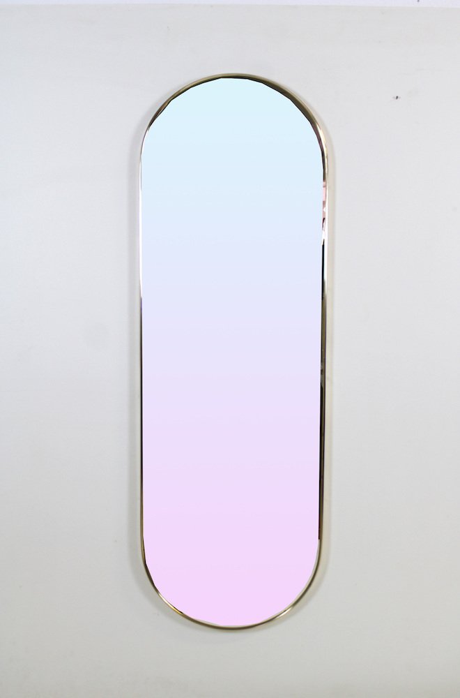 Vintage Oval Mirror, 1970s for sale at Pamono