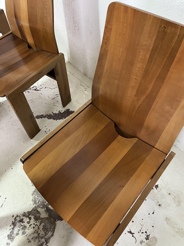 Wooden Maxello Dining Chairs by Enzo Berti for Platto, 1980s, Set of 6 ...