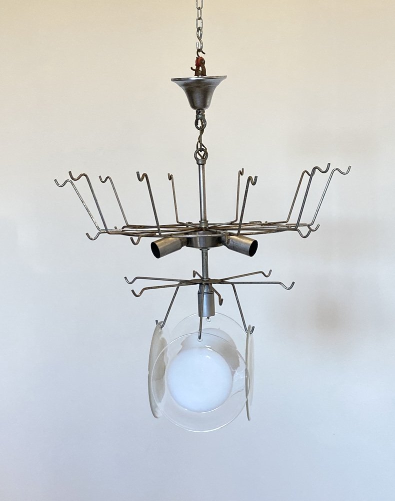 Glass Disc Ceiling Light from Vistosi, 1960s for sale at Pamono