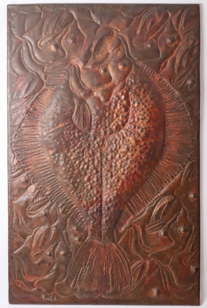 Large Copper Relief of a Sole, 1960s for sale at Pamono