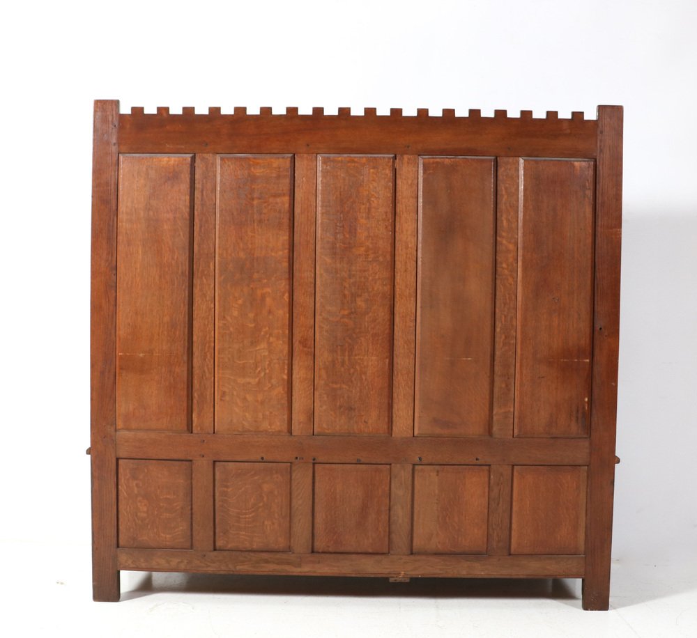 Gothic Revival Oak High Back Hall Bench, 1900s for sale at Pamono