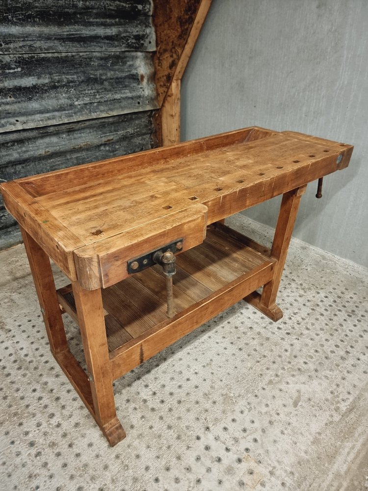 Vintage Beech Workbench, 1960s for sale at Pamono