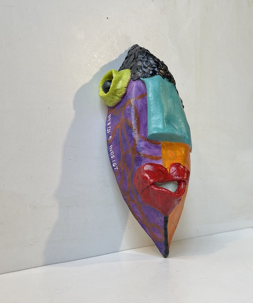 Naive Ceramic Wall Mask by Vivi Haacke, 2000s for sale at Pamono