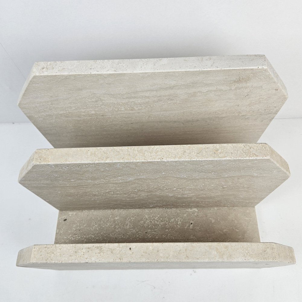 Italian Travertine Magazine Rack, 1990s for sale at Pamono