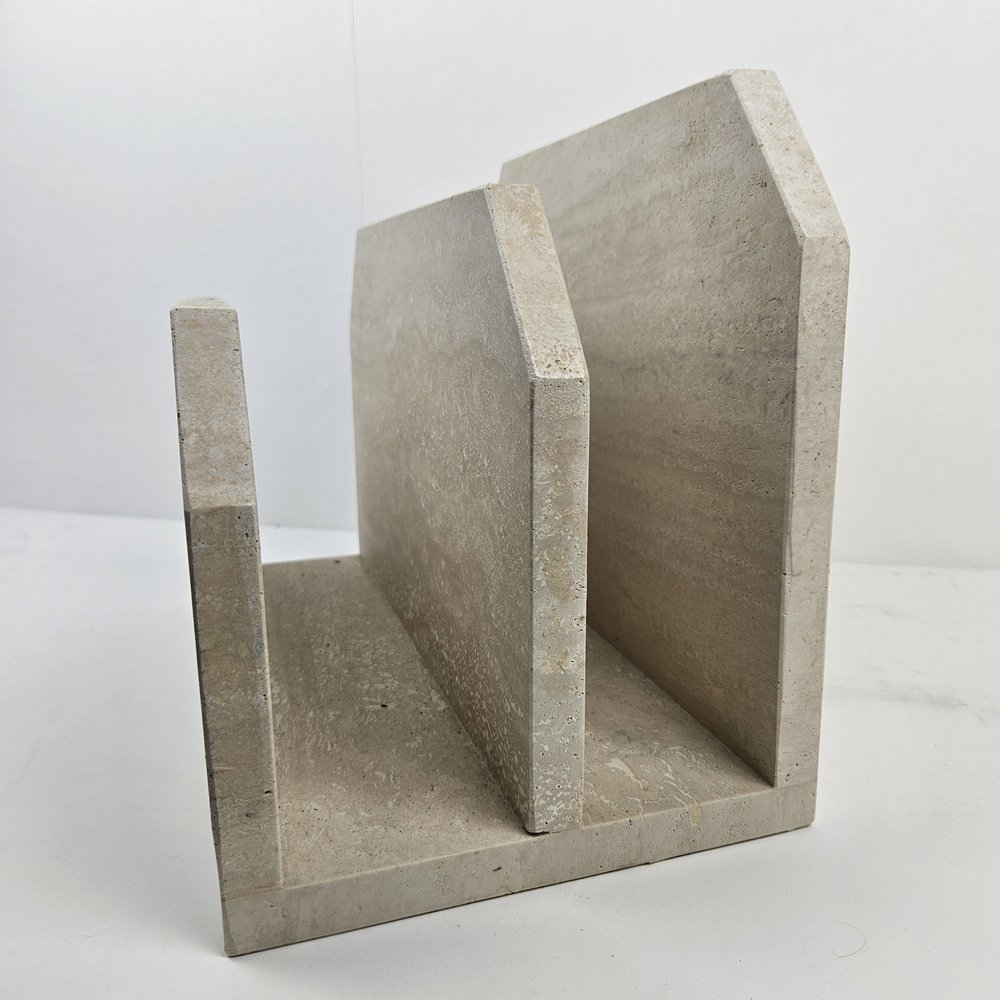 Italian Travertine Magazine Rack, 1990s for sale at Pamono
