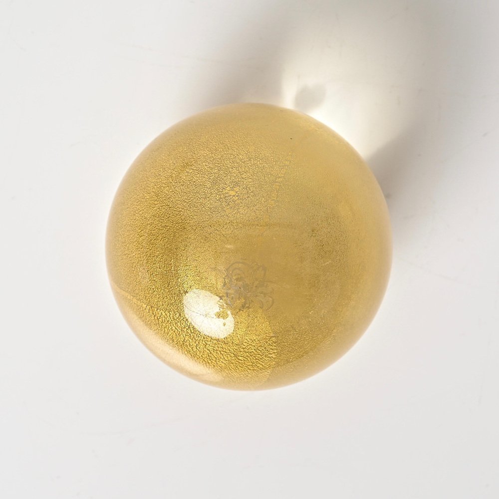Seguso Spherical Paperweight in Murano Glass with Gold Dust, 1970s for ...